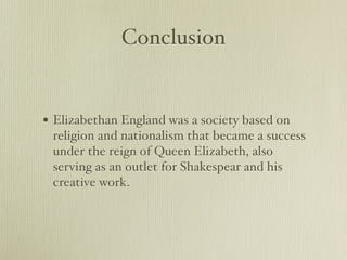 Elizabethan England | KEY