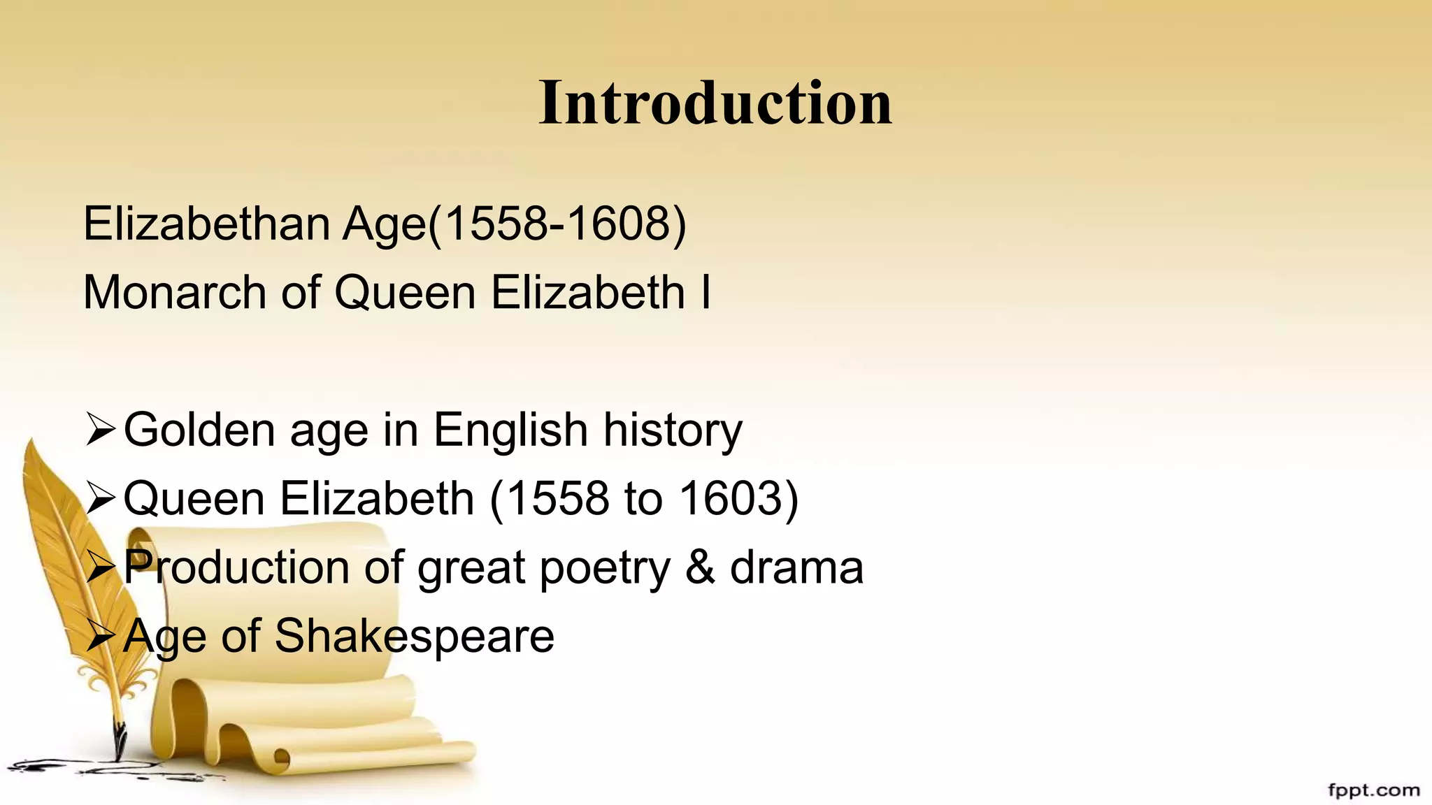 Elizabethan era | PPTX