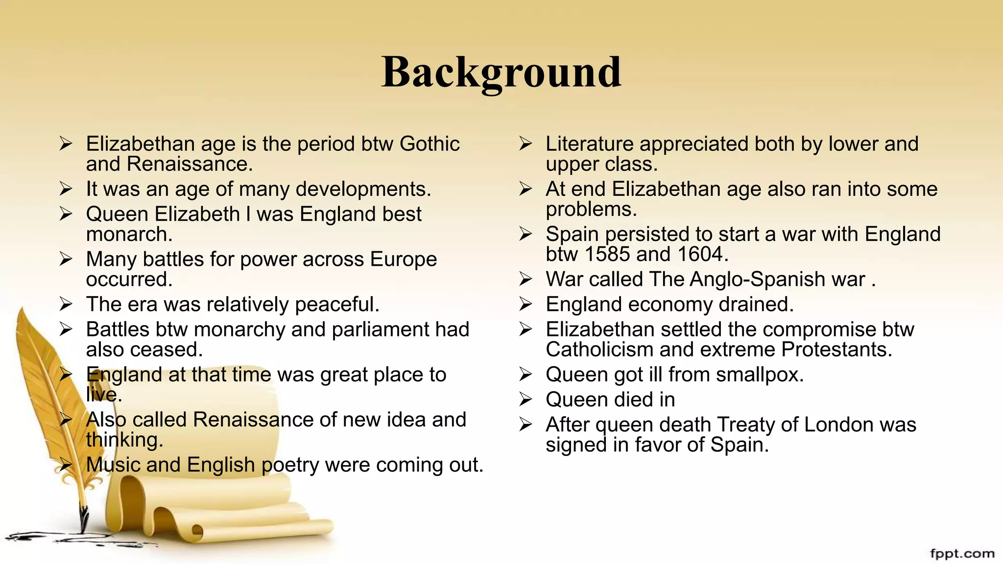 Elizabethan era | PPTX