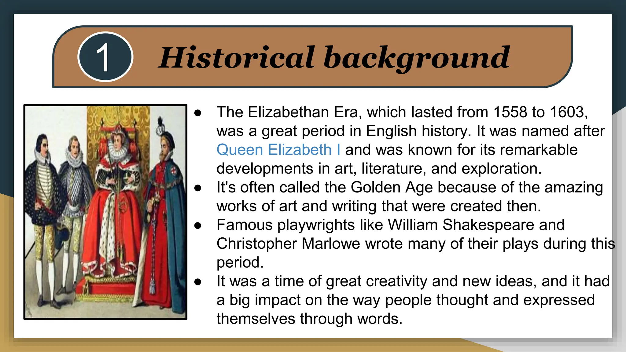Elizabethan era and some important writers. | PPTX