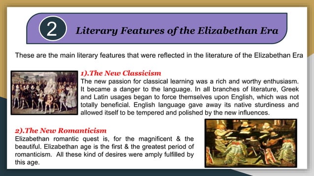 Elizabethan era and some important writers. | PPTX