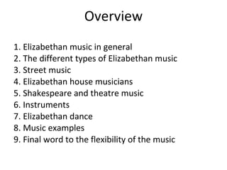 Elizabethan music by salome | PPT | Classical Music | Music
