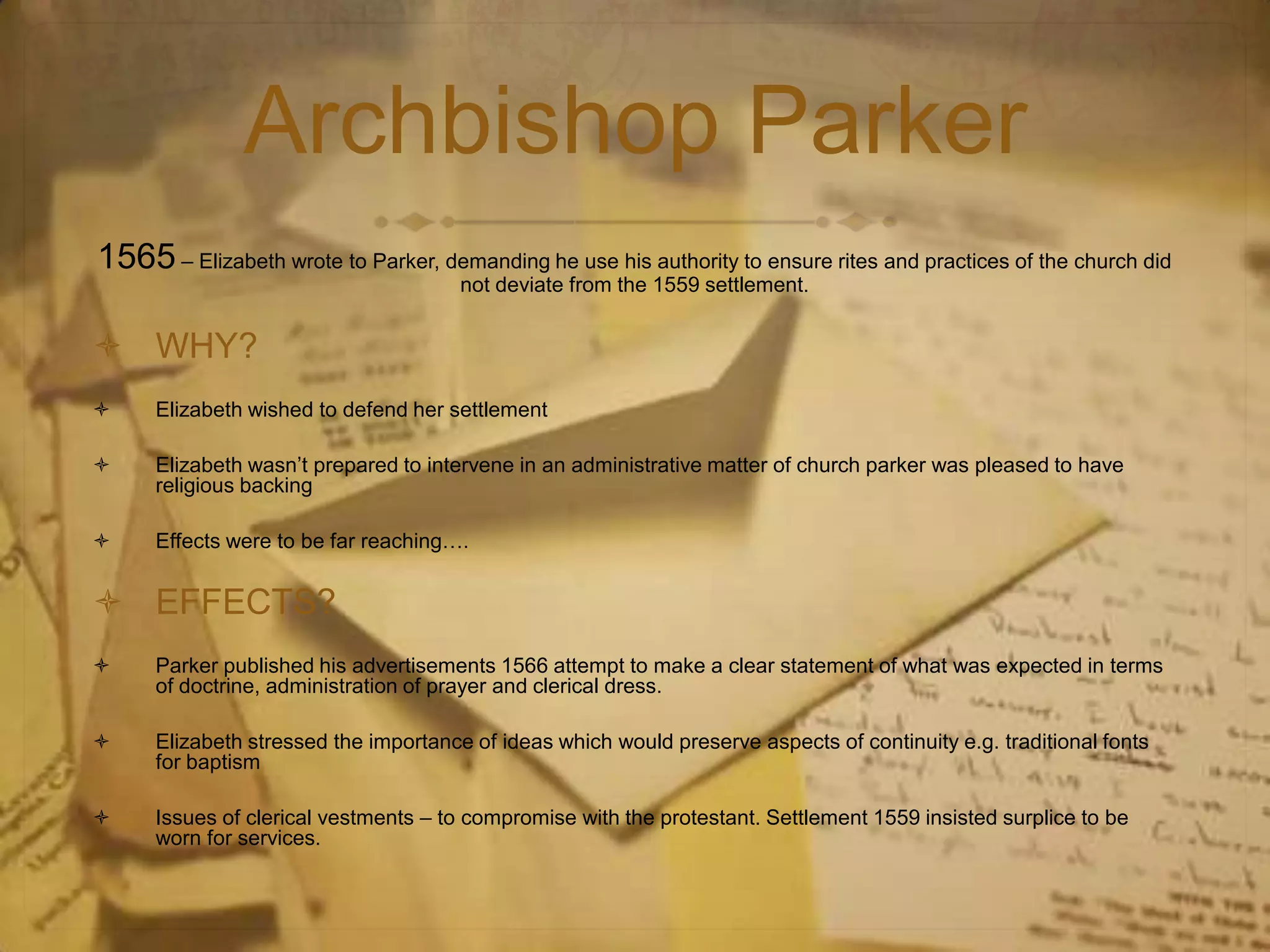 Elizabethan Religious Settlement | PPTX