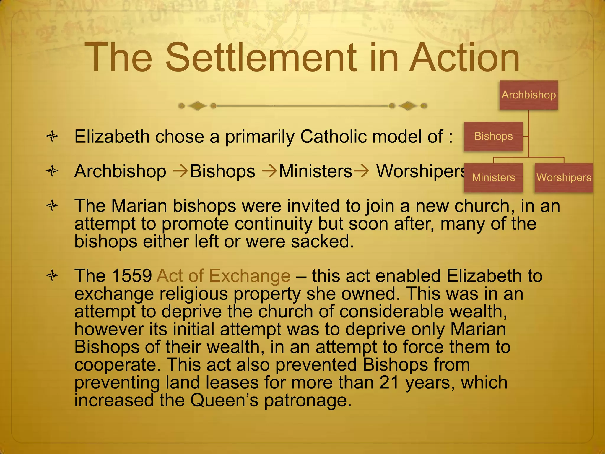 Elizabethan Religious Settlement | PPTX