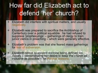 Elizabethan Religious Settlement | PPTX