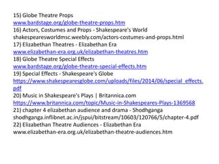 Elizabethan Theatre Props