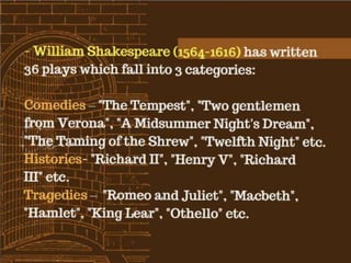 Elizabethan theatre ppt | PPTX