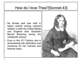 Sonnet-43 "How do I love thee?"by Elizabeth barrette browning. | PPTX ...