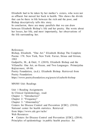 Elizabeth Bishop PoetryShanique DavisThe Art | DOCX