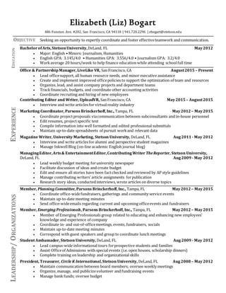Elizabeth Bogart Resume 2016 | DOCX | Human Resources | Business