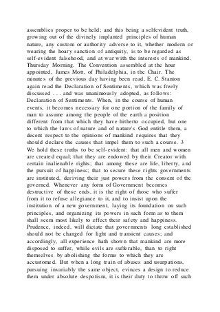 Elizabeth Cady Stanton et al. Declaration of Sentiments and Resolu | PDF