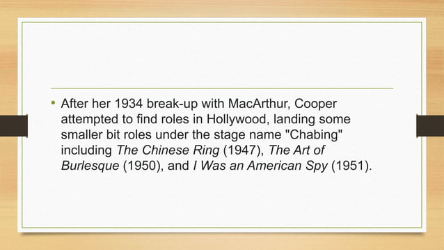 Elizabeth Cooper Biography, Early Life, Career.pptx | North America ...