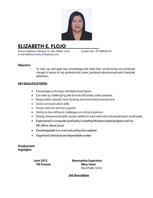 Elizabeth cv | PDF