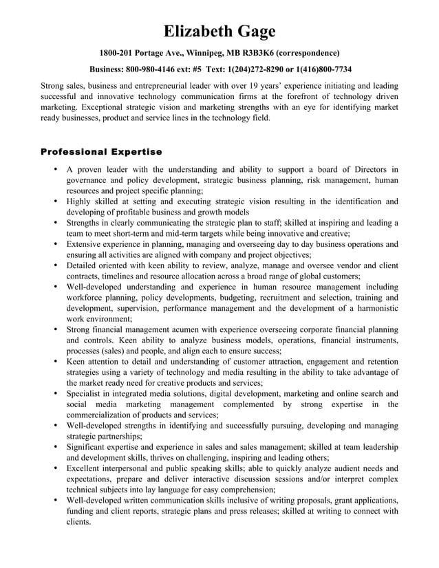 Resume for Elizabeth Gage | PDF