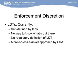 FDA’s approach to regulation of in vitro diagnostic tests | PDF