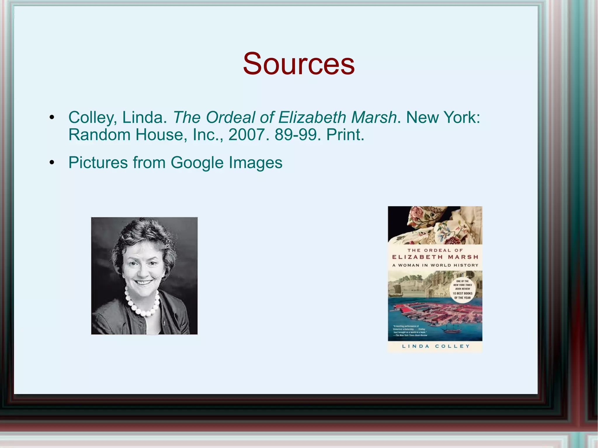 Elizabeth marsh presentation | PPT
