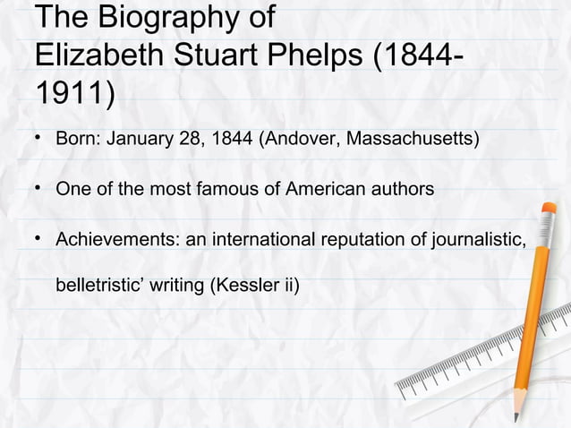 Elizabeth stuart phelps ward (1844 1911) | PPT