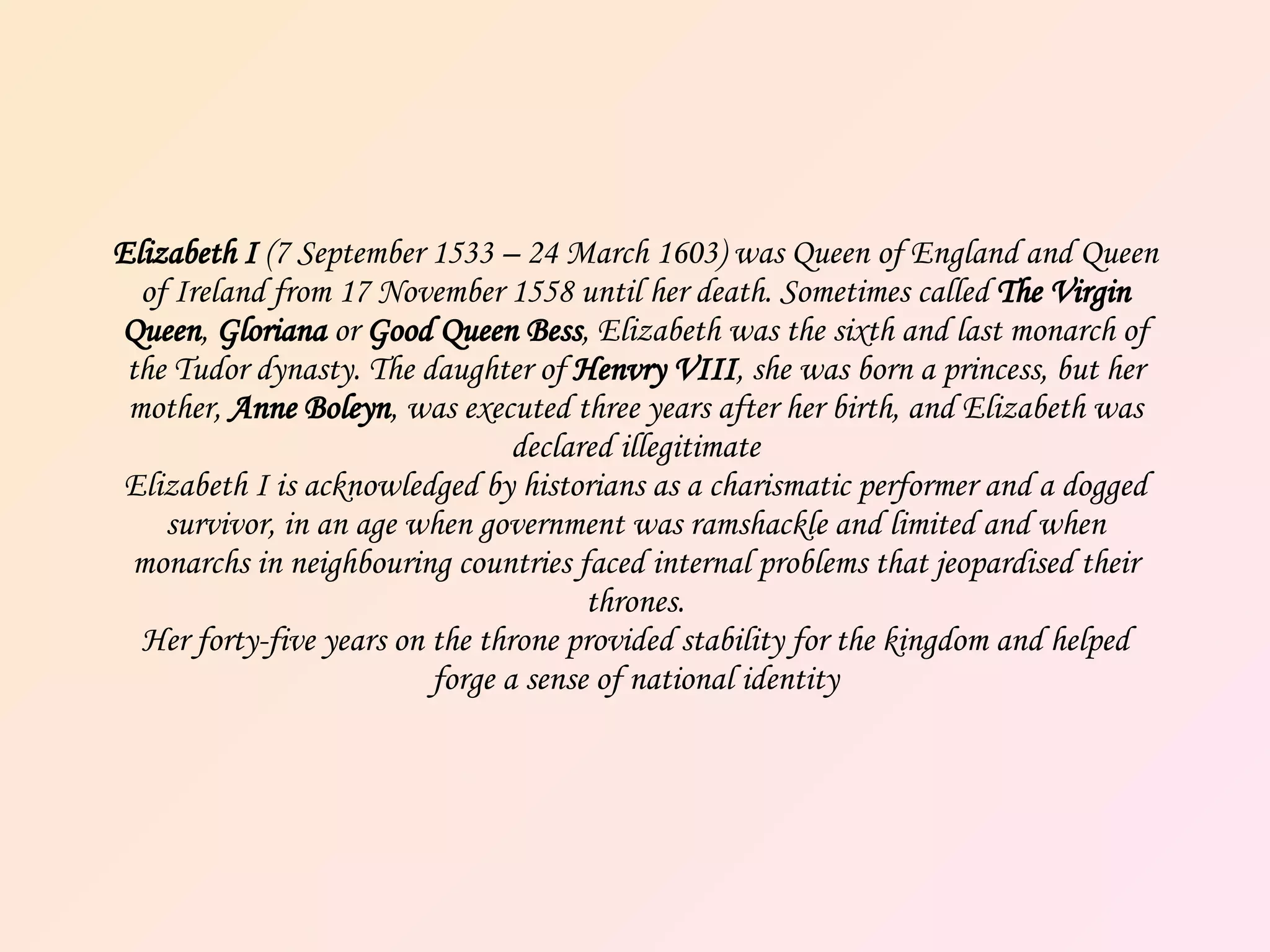 Elizabeth I - The Golden Age | PPS