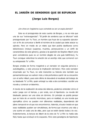 El jardín de senderos que se bifurcan | DOCX