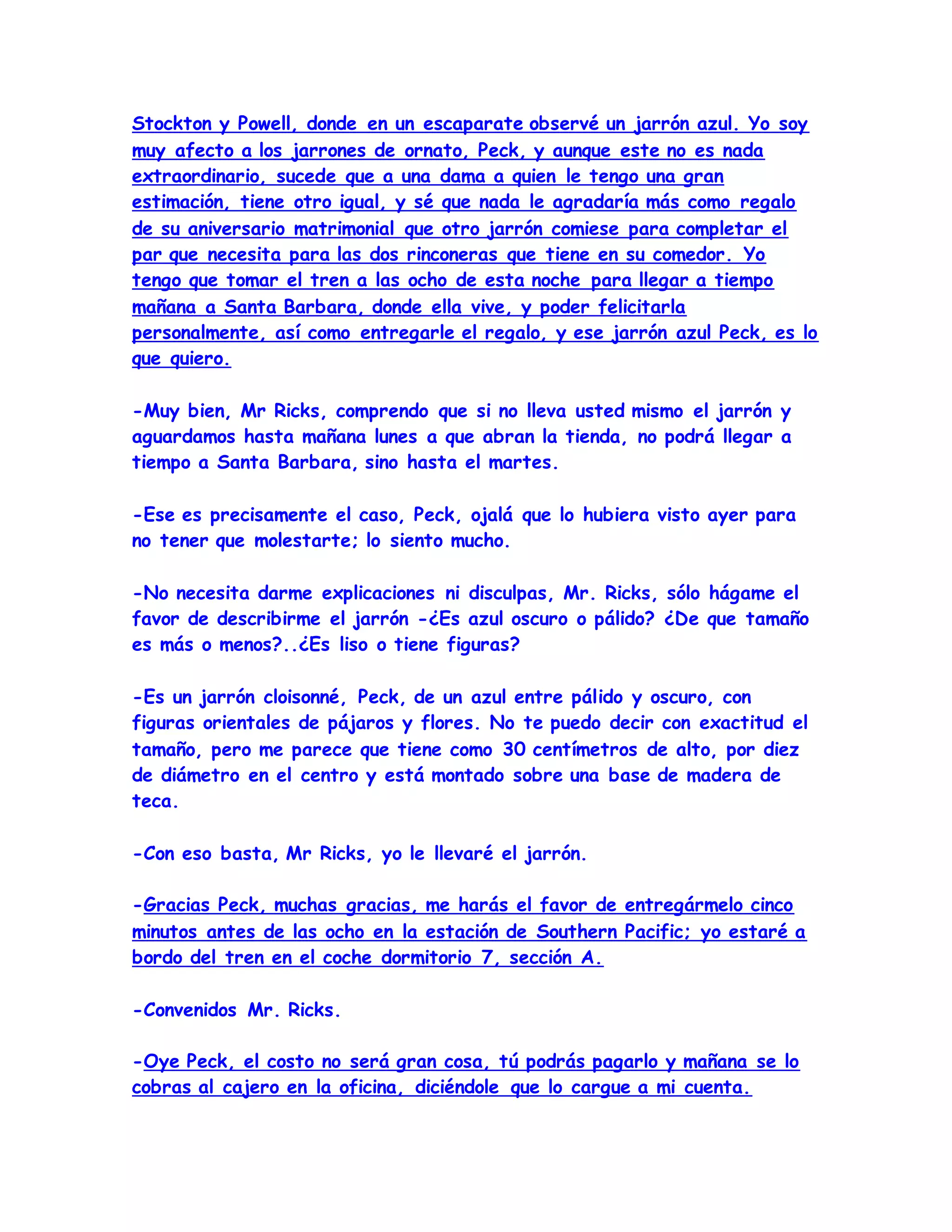 El jarron azul | DOCX | Business | Business and Finance