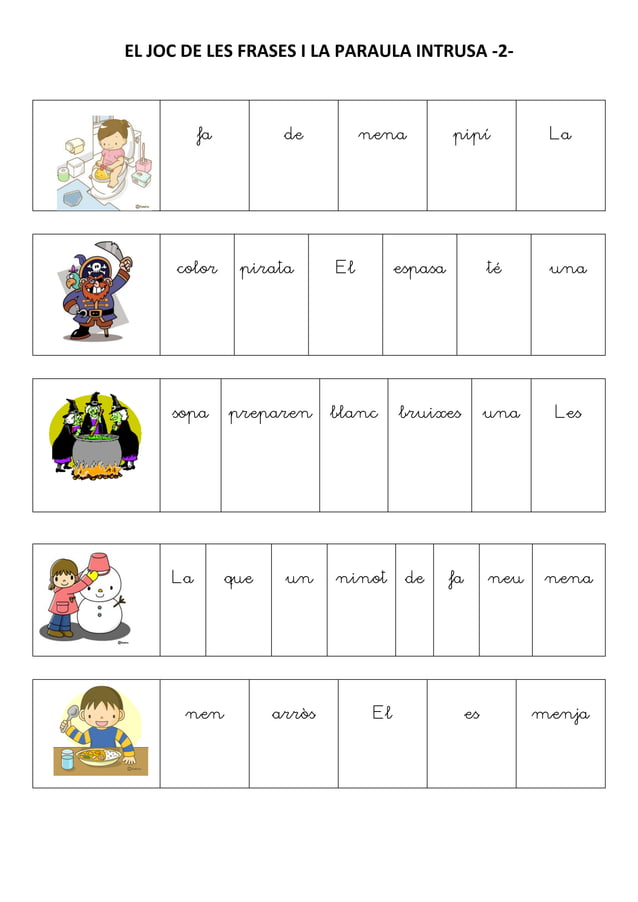 El joc de les frases i la paraula intrusa | PDF