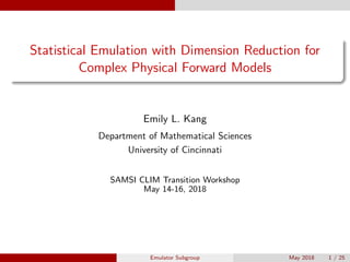 CLIM: Transition Workshop - Statistical Emulation with Dimension ...