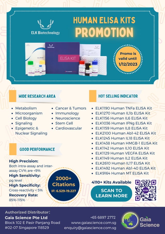 ELK Biotechnology Human ELISA Kits in Singapore | PDF