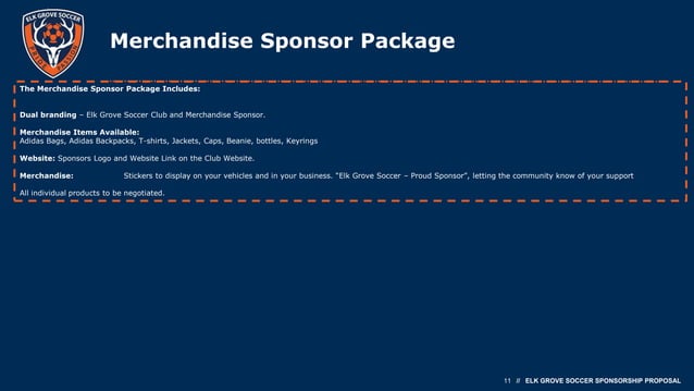 Elk grove soccer sponsorship proposal | PPT