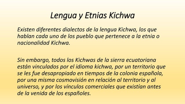 El Kichwa Lengua Y Literatura