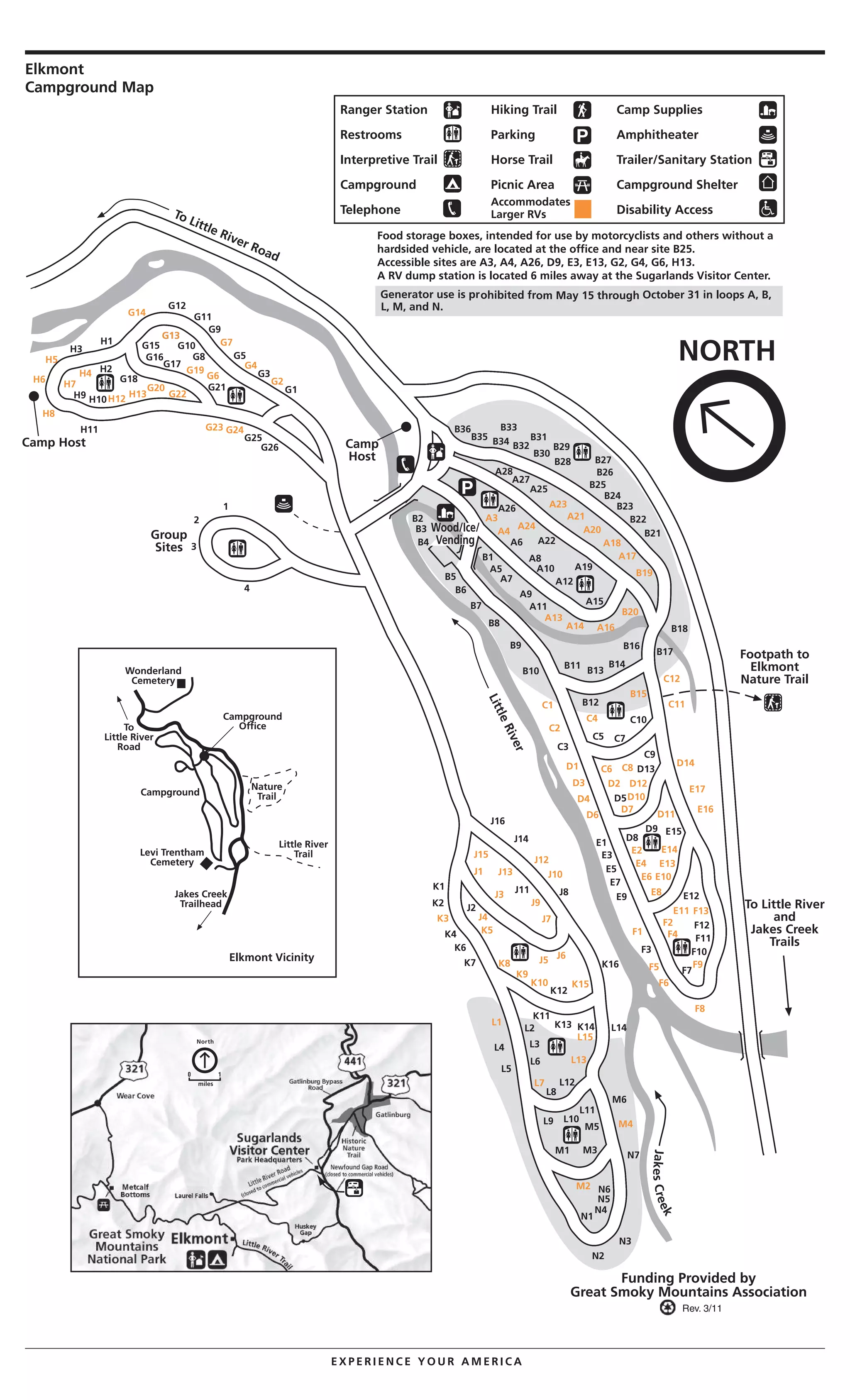 Great Smoky Mountains National Park- Elkmont Campground Map | PDF