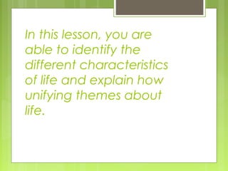 Earth and Life Science "Introduction to life" | PPT