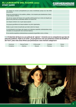 El laberinto del fauno Guía de estudio para la clase de español | PDF