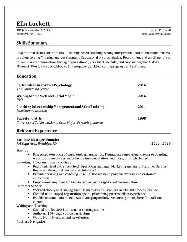 Ella luckett cv2016 | PDF