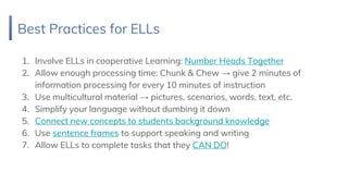 Best Practices for Teaching English Language Learners | PPTX