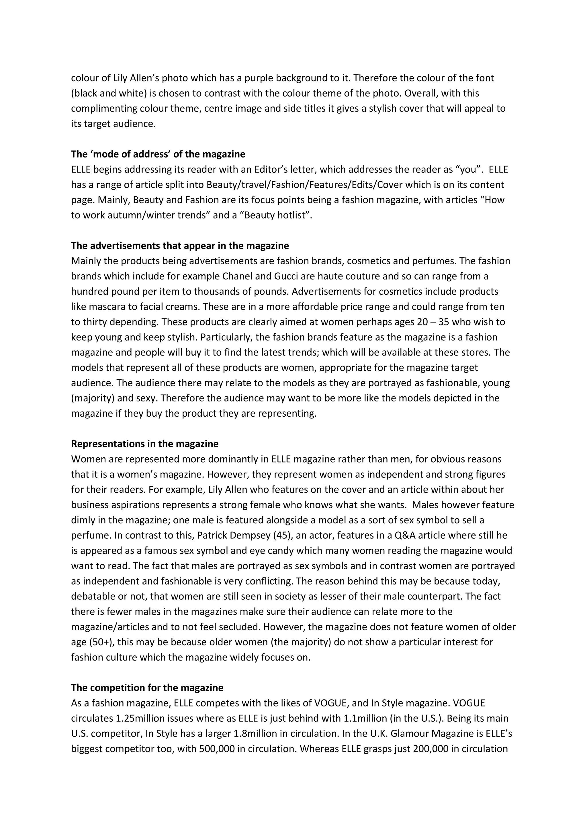 Magazine Analysis: ELLE | DOCX