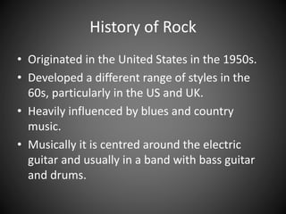 Classic Rock and Indie Rock music | PPTX