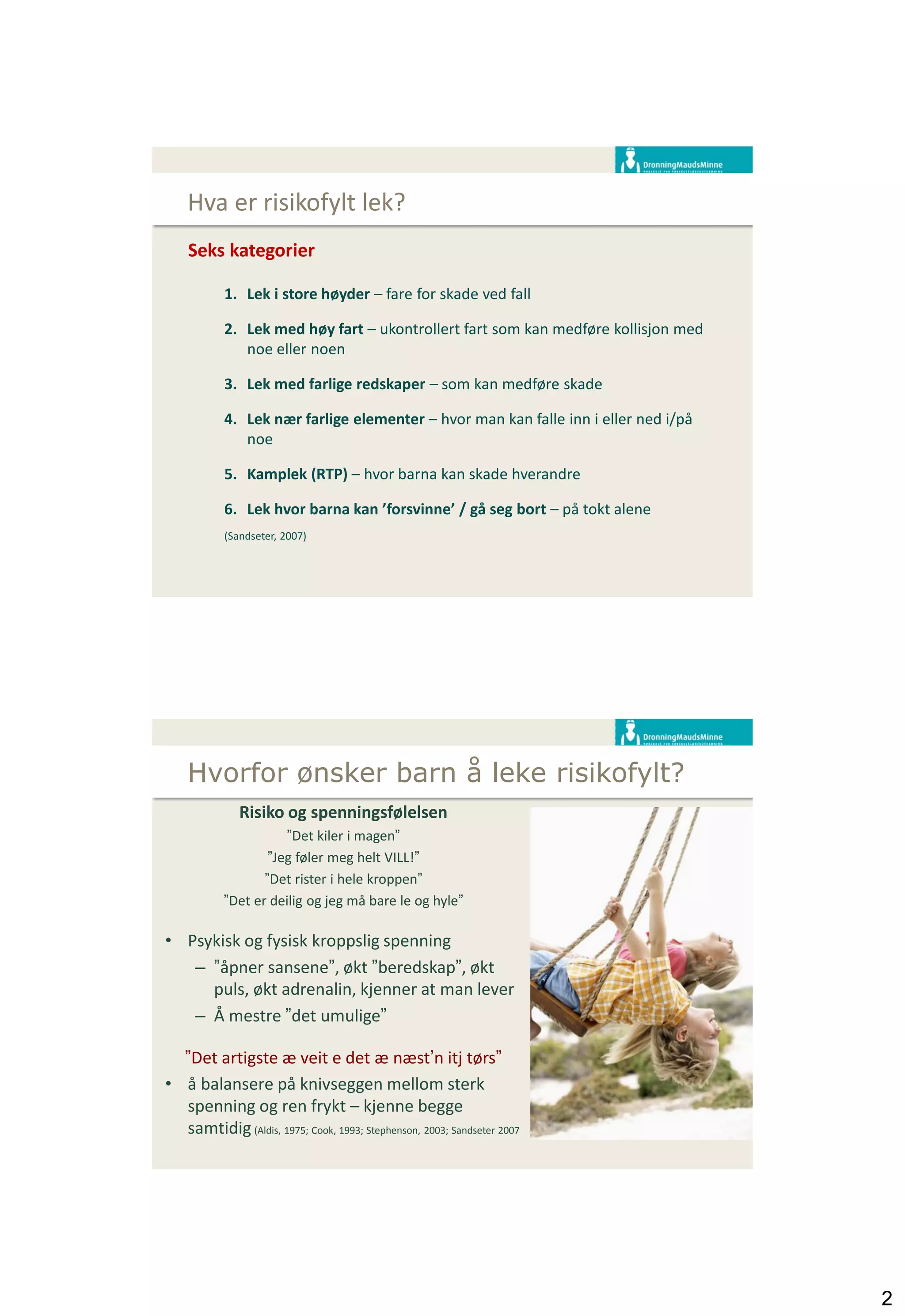 Ellen beate sandseter risikofyldt leg | PDF