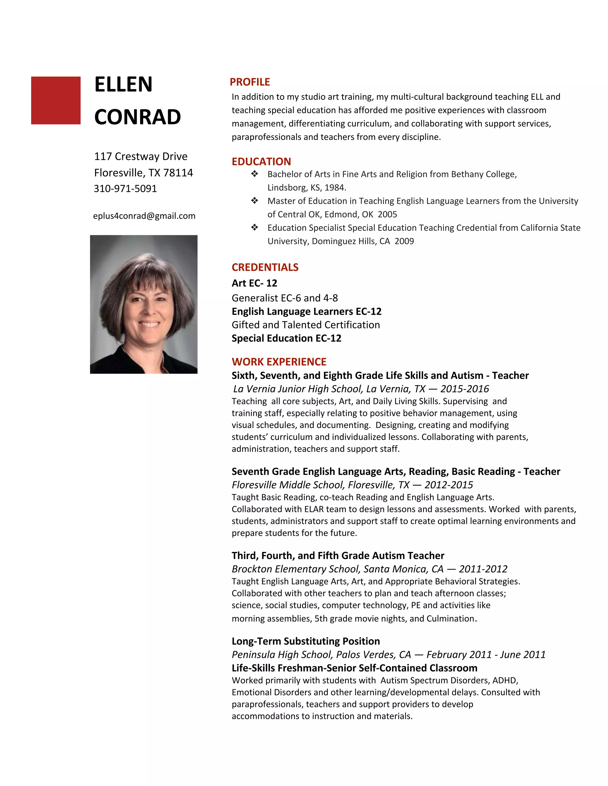 Ellen Conrad Resume 2016 | PDF