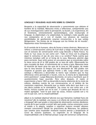 El lenguaja desde la biologia del amor | PDF