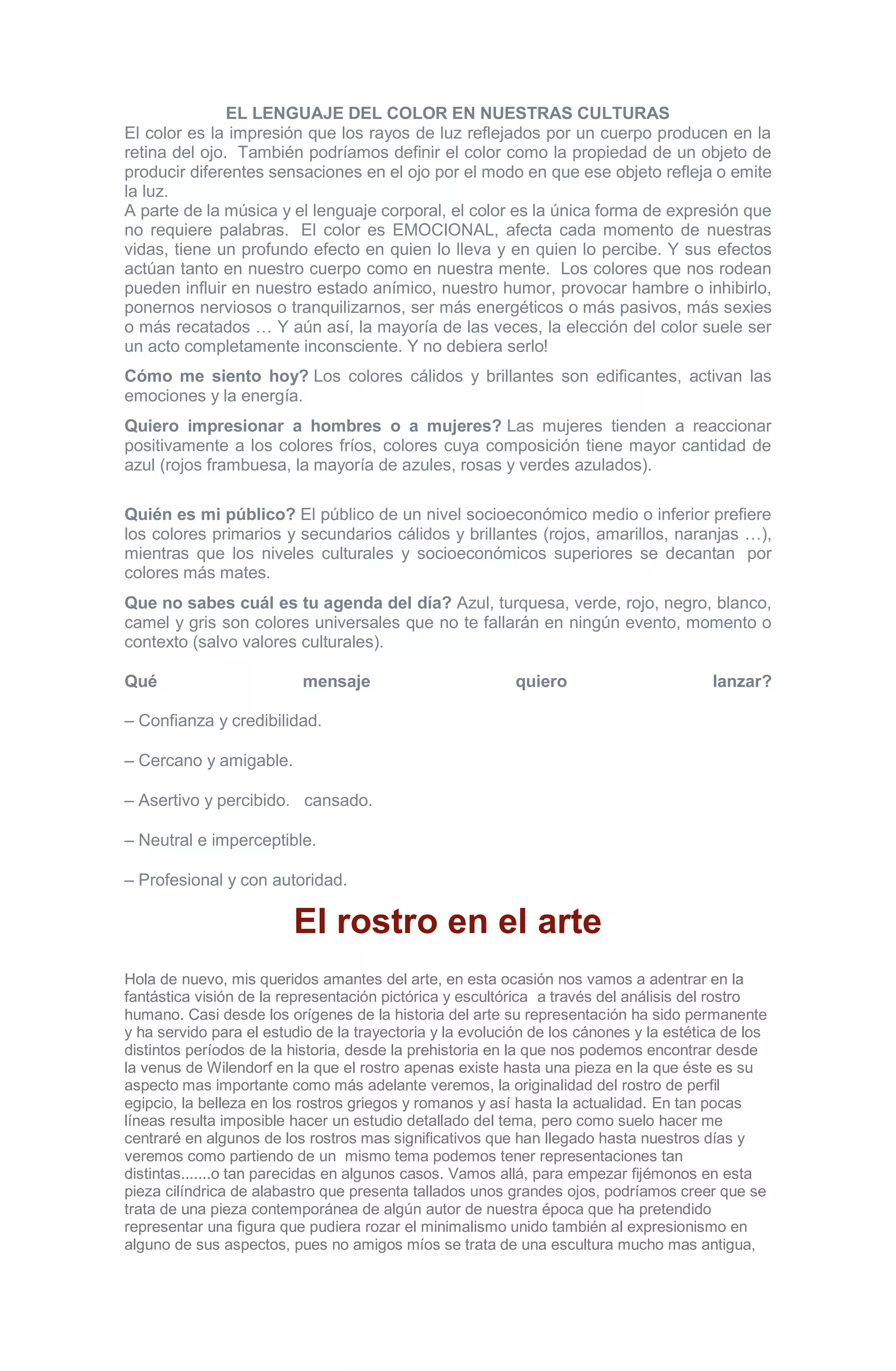El lenguaje del color en nuestras culturas | PDF