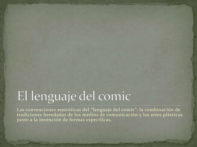El lenguaje del comic | PPT