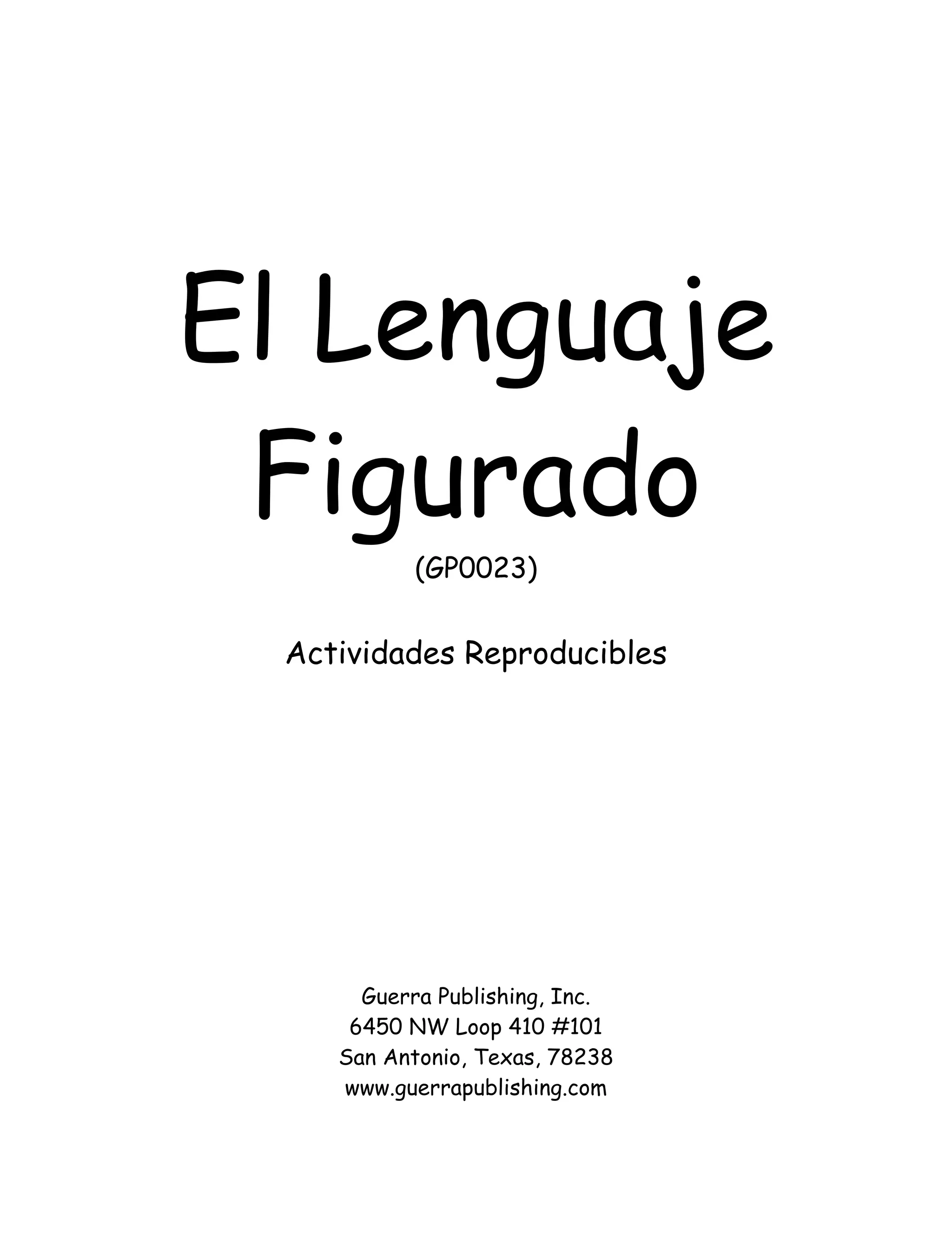 Hojas De Trabajo De Lenguaje Figurativo De Sexto Grado En Formato Pdf