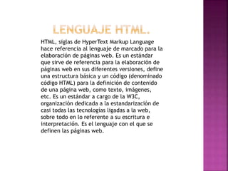 El lenguaje html | PPTX