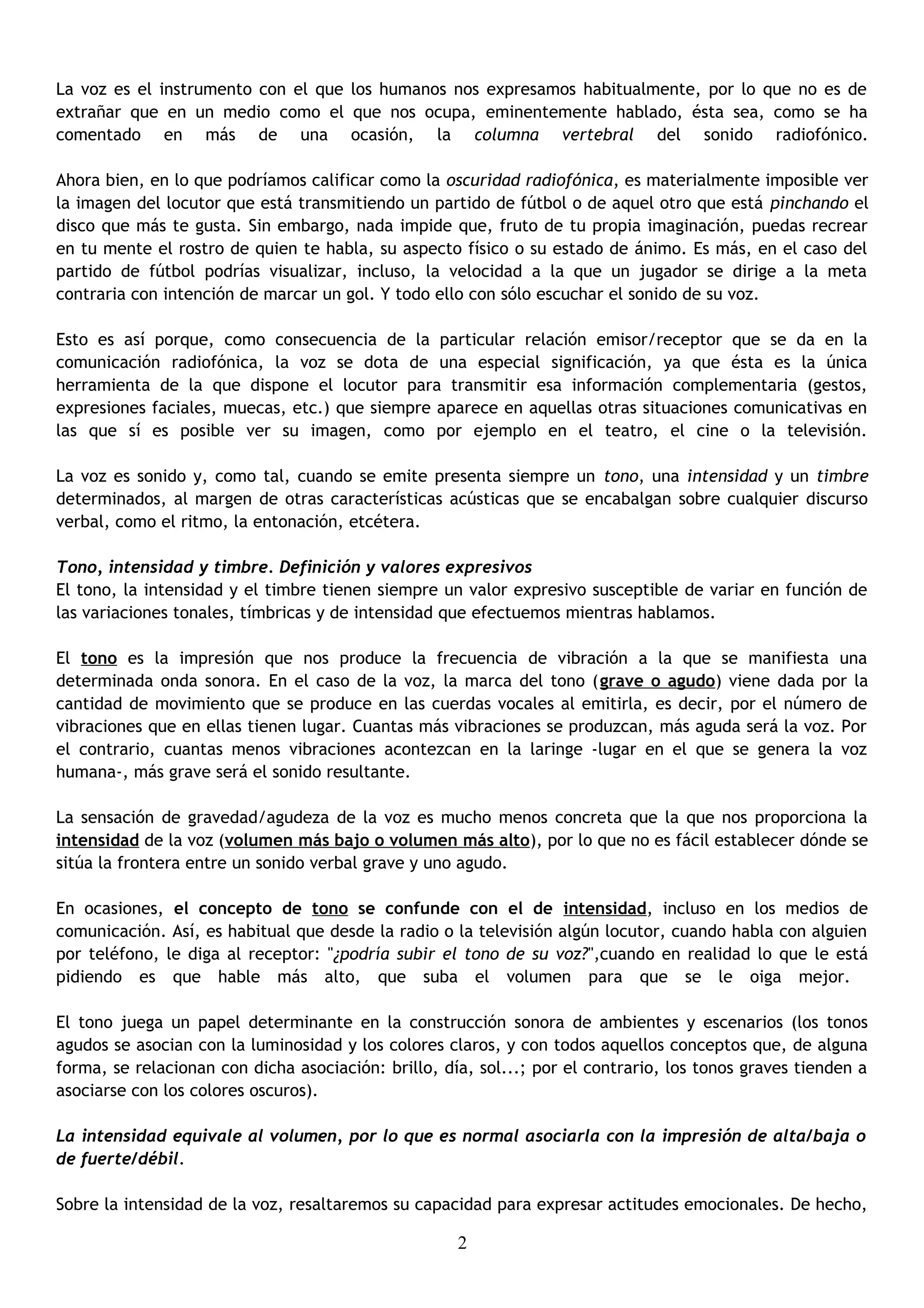 El lenguaje radiofónico, sus elementos. | DOC