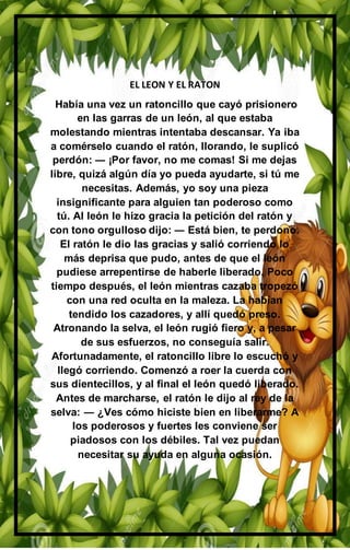 El leon y el raton | DOCX