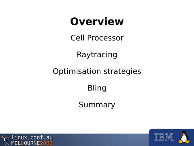 Programming the Cell Processor A simple raytracer from pseudo-code to ...