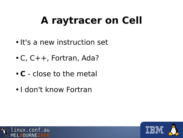 Programming The Cell Processor A Simple Raytracer From Pseudo Code To