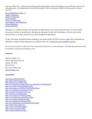 Ellett Law Offices, P.C. | DOC | Bankruptcy | Business Banking & Finance