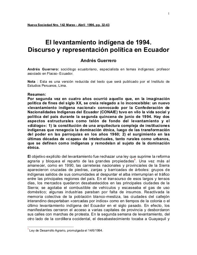 El Levantamiento Indigena De 1990 Planteo El Levantamiento Indigena De 1990 Planteo