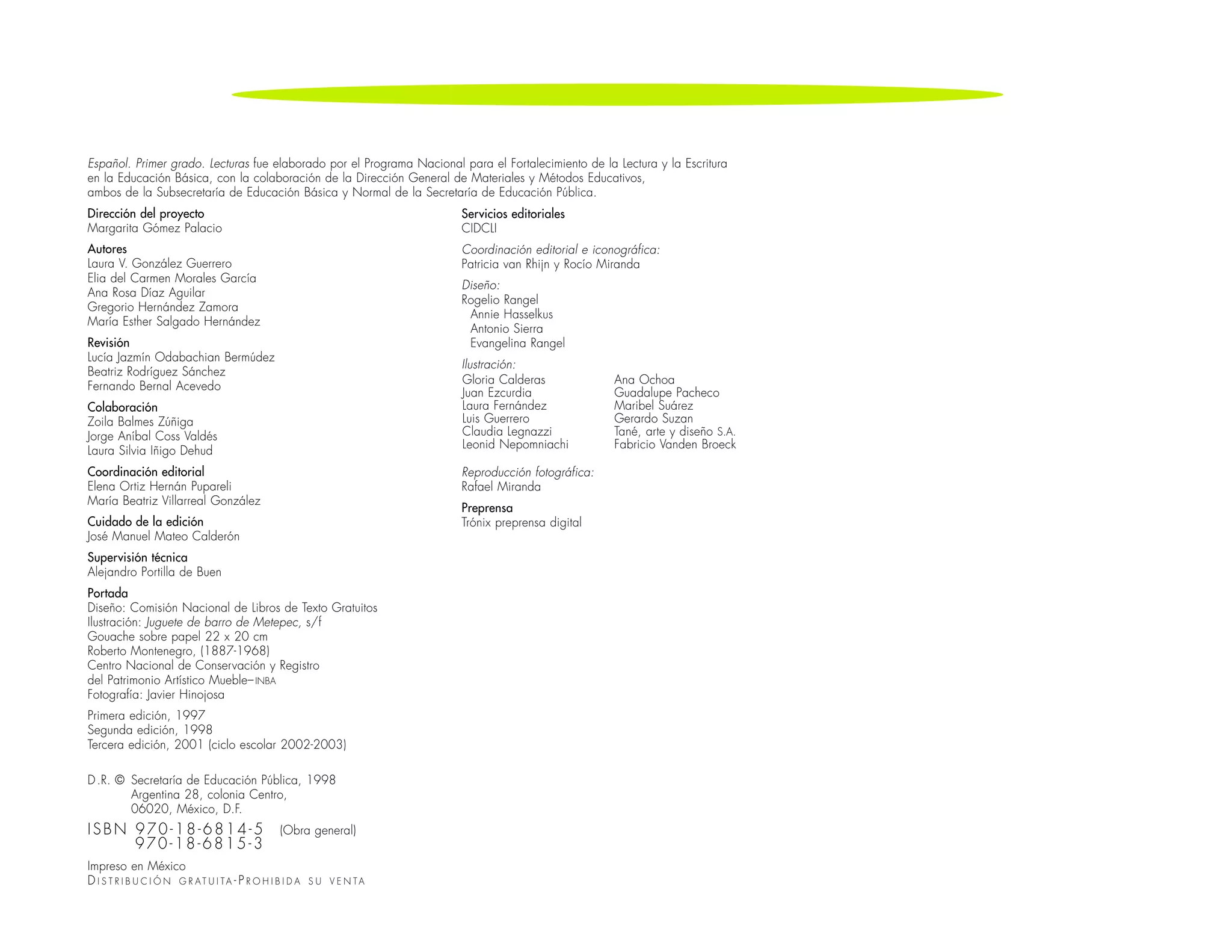 Español lecturas 1° Primaria, Plan 1993 | PDF